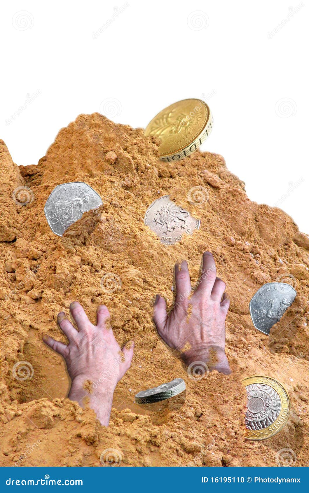 Climbing Out from Under a Mountain of Debt Stock Photo - Image of bank ...