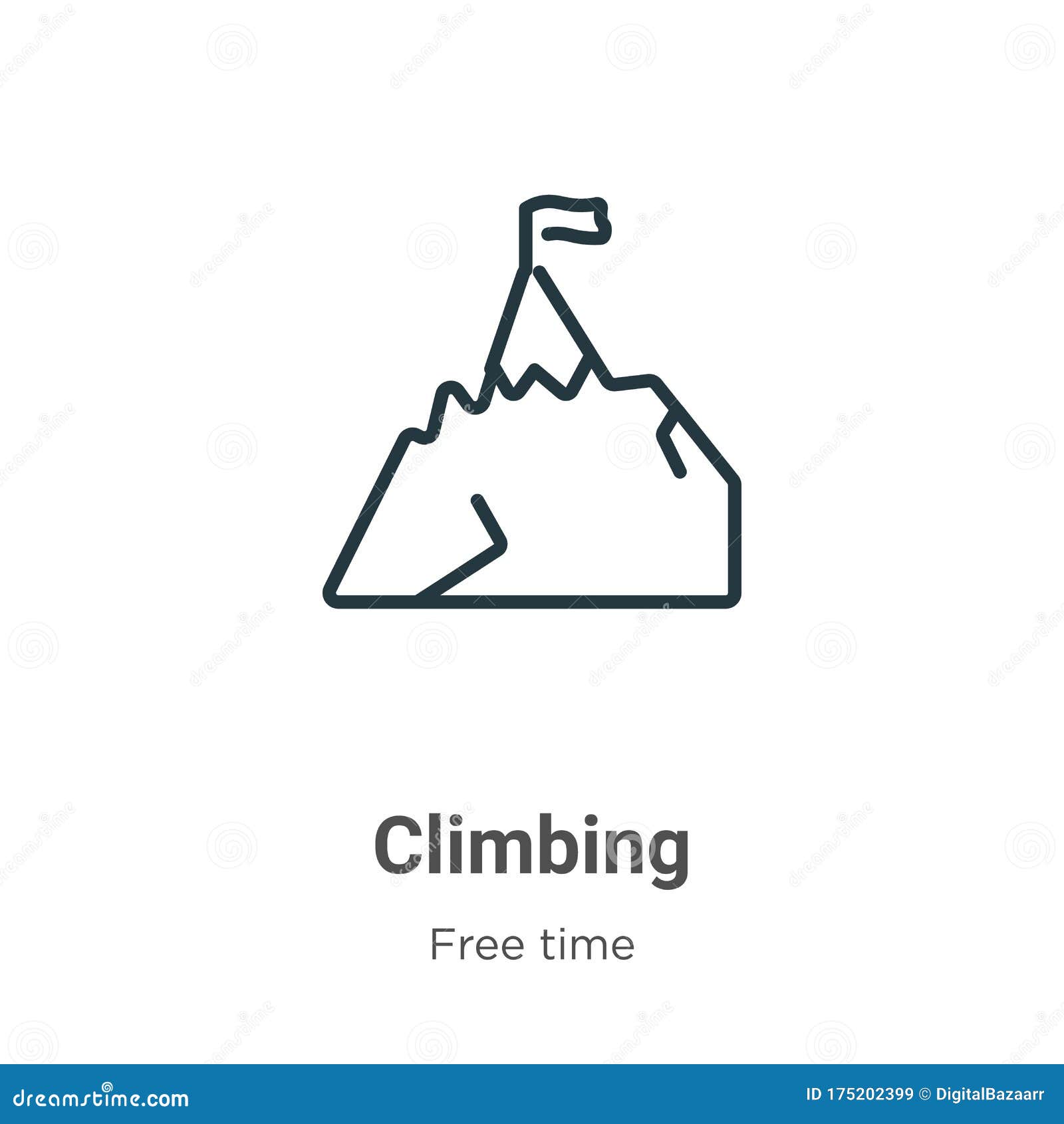 Climbing Outline Vector Icon. Thin Line Black Climbing Icon, Flat ...
