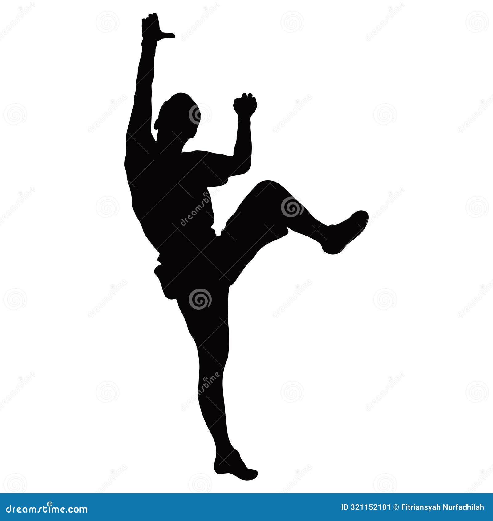 Silhouette of Man Climbing Rock. Isolated on White Background. Vector ...