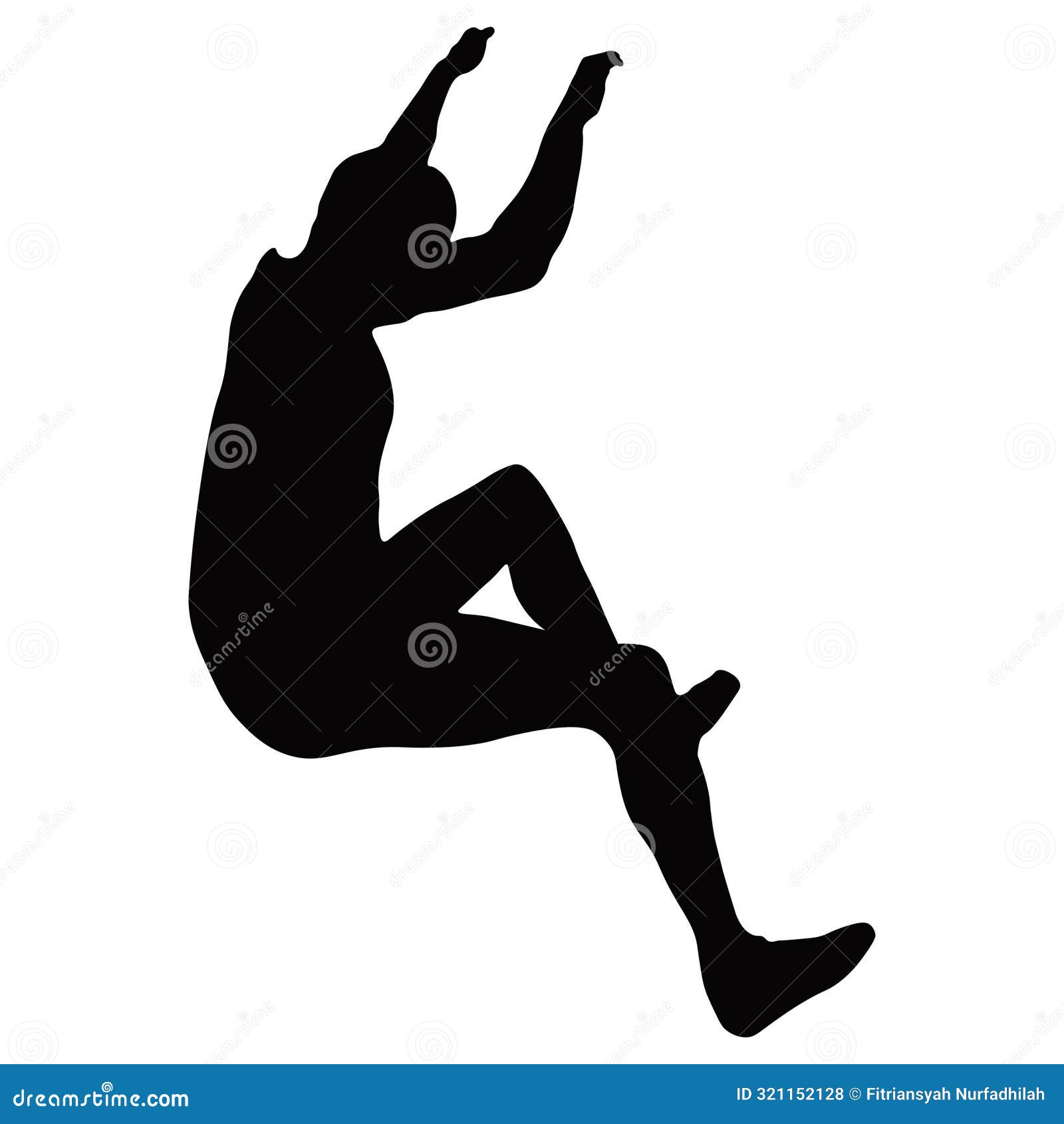 Silhouette of Man Climbing Rock. Isolated on White Background. Vector ...