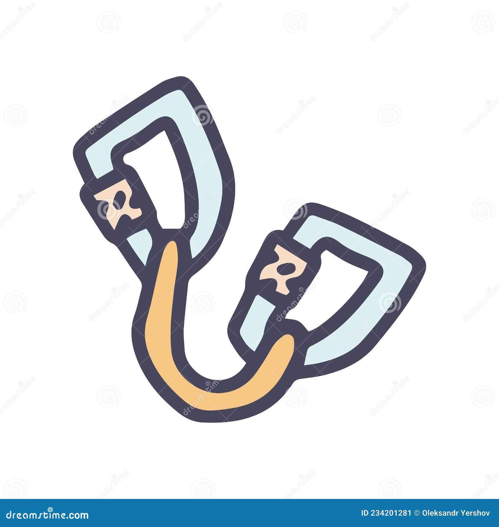 Quickdraw Climbing Doodle Icon, Vector Color Line Illustration ...