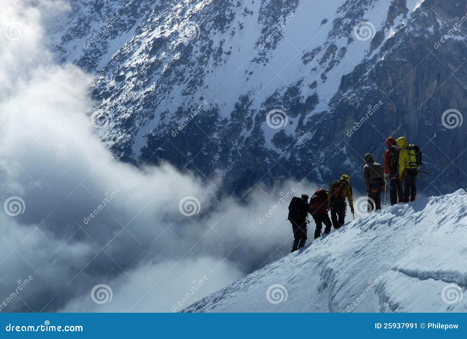 Climbing the Ridge stock image. Image of hikers, climbers - 25937991