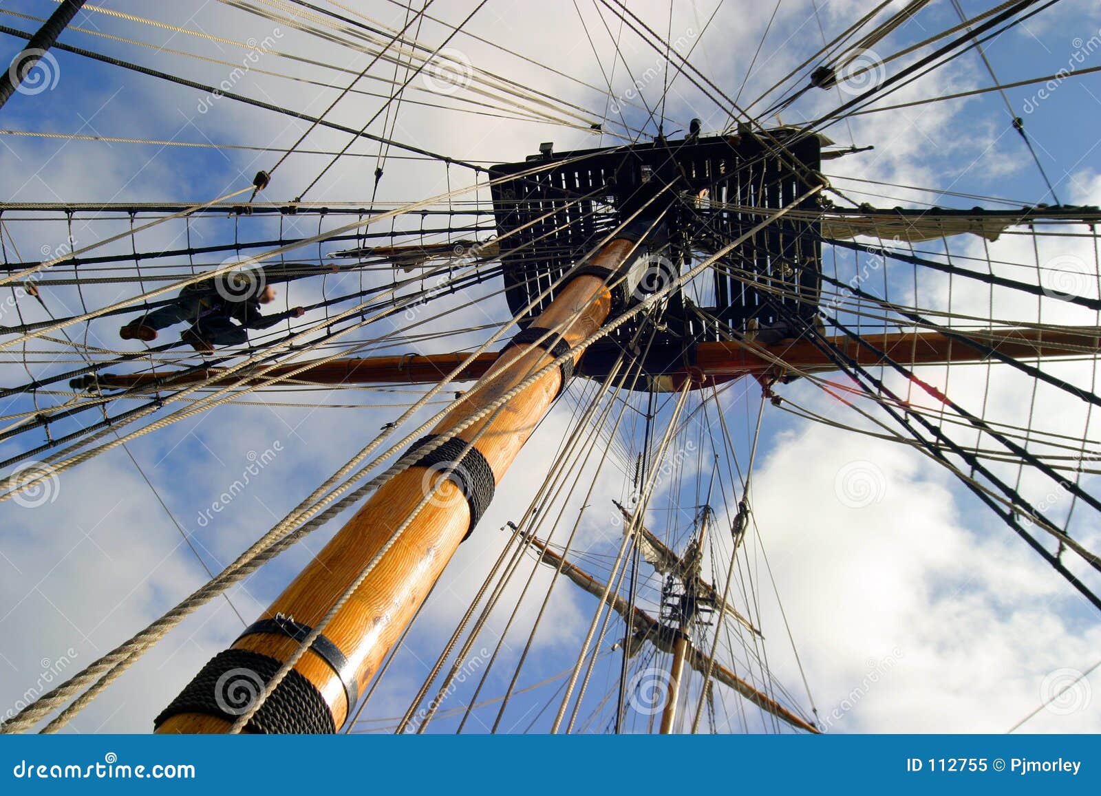 Climbing the Rigging stock image. Image of white, mast - 112755