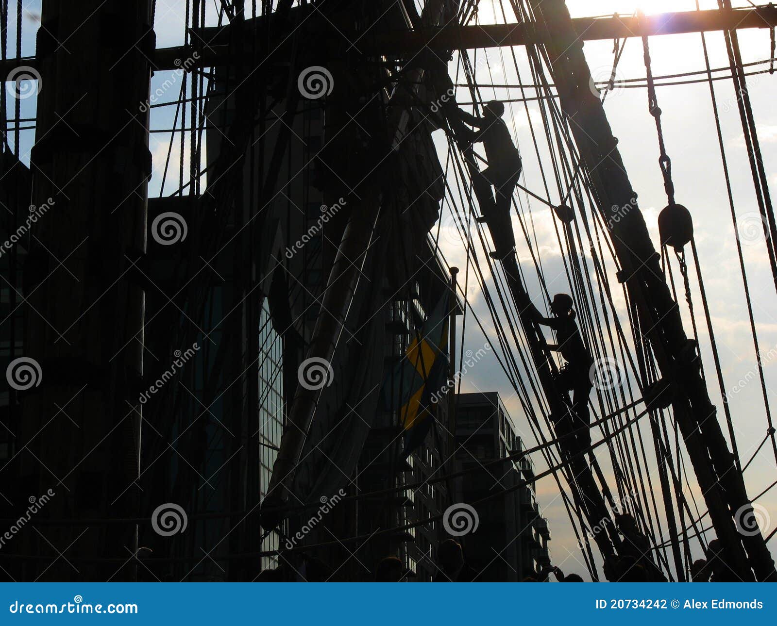 Climbing the Rigging stock photo. Image of pulley, tall - 20734242
