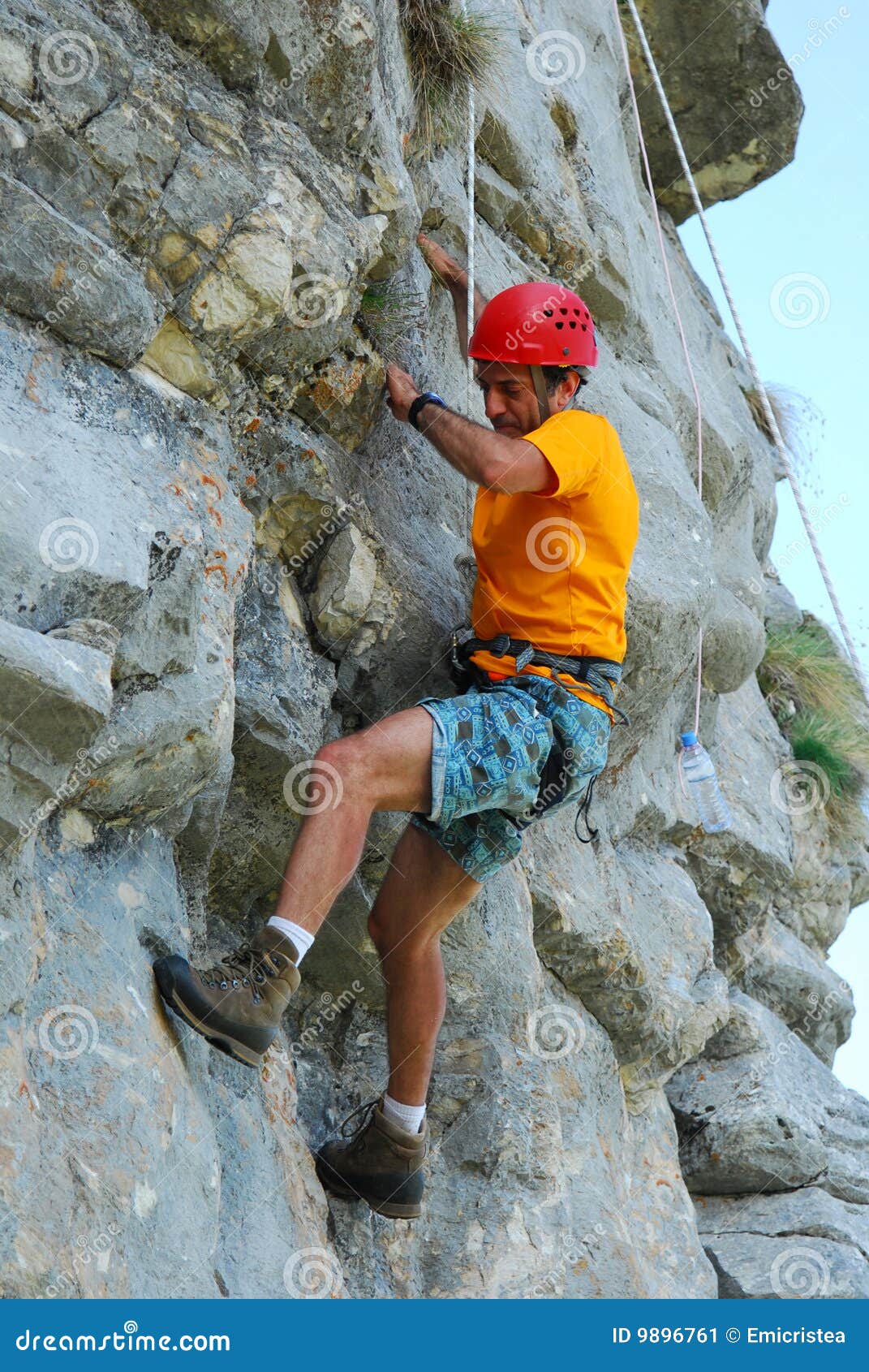Climbing on rock stock image. Image of carpathian, alpine - 9896761