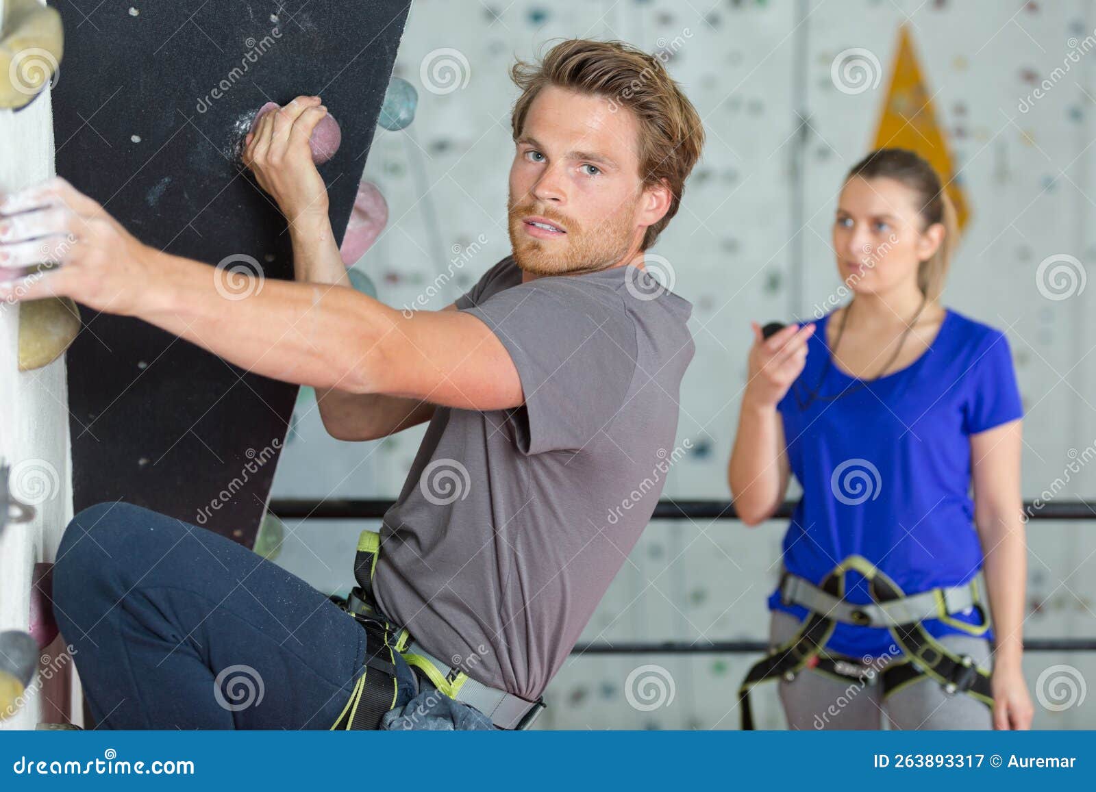 Climbing rock wall indoor stock image. Image of hobby - 263893317