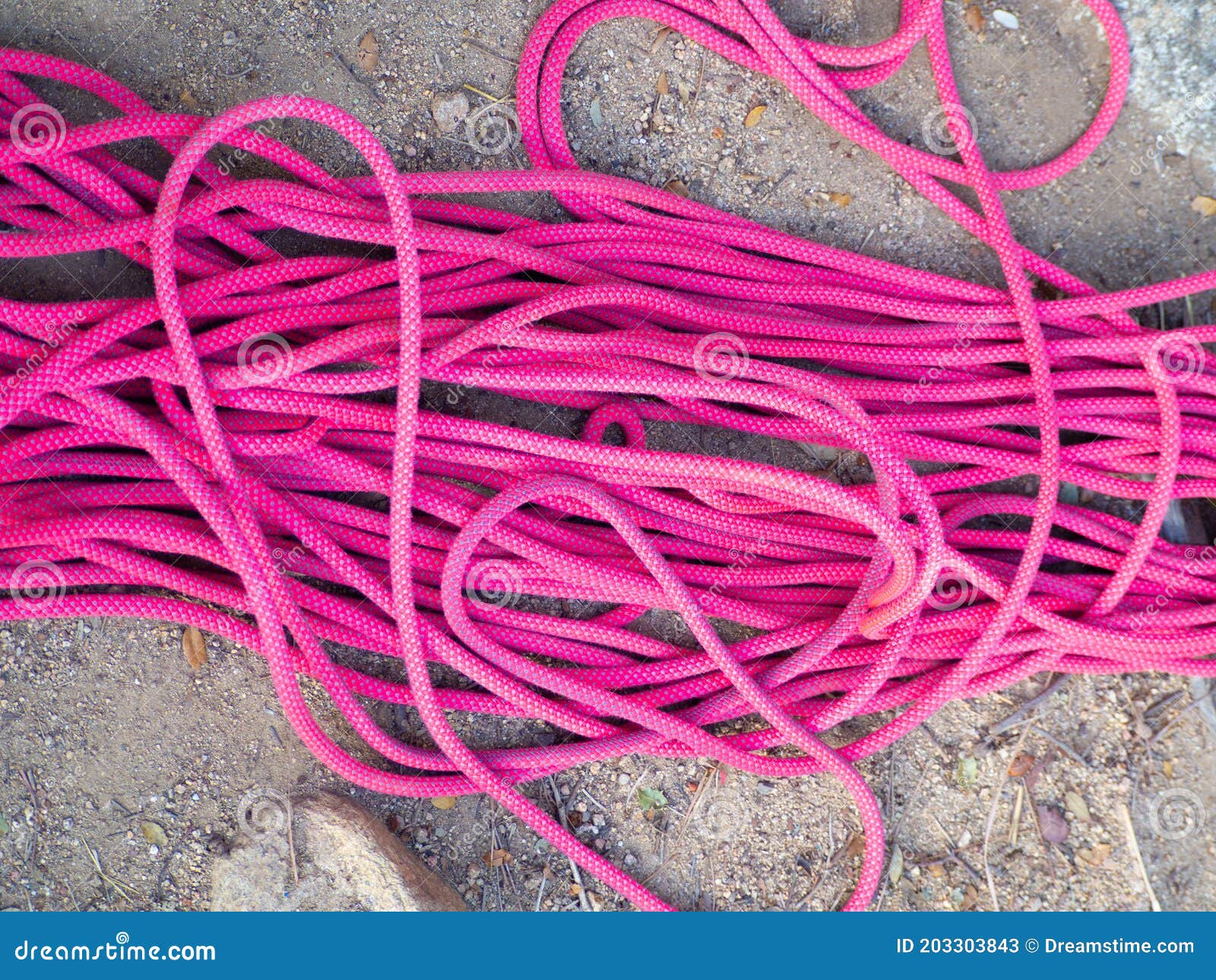Climbing Rope on the Ground Ready To Climb Stock Image - Image of ...