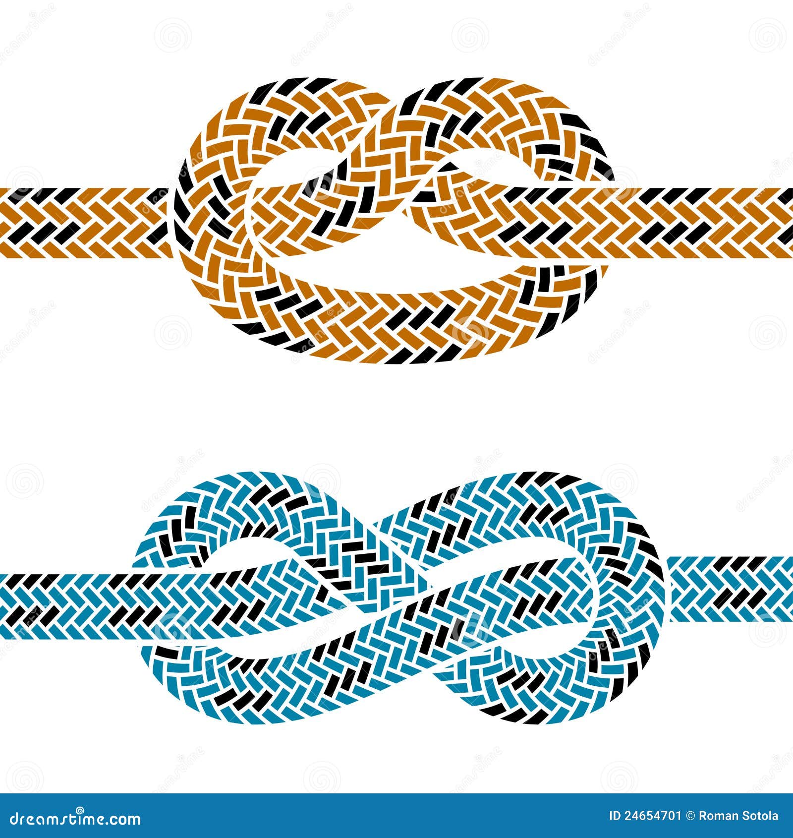 Climbing rope knot symbols stock vector. Illustration of outline - 24654701