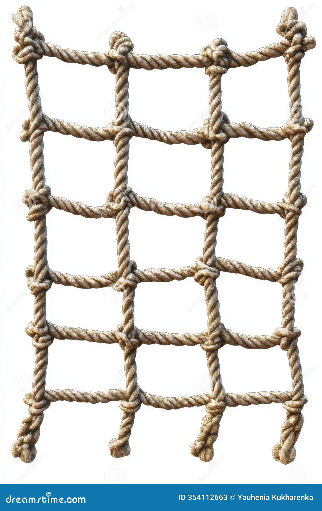 Climbing Rope Net for Obstacle Course Stock Illustration - Illustration ...