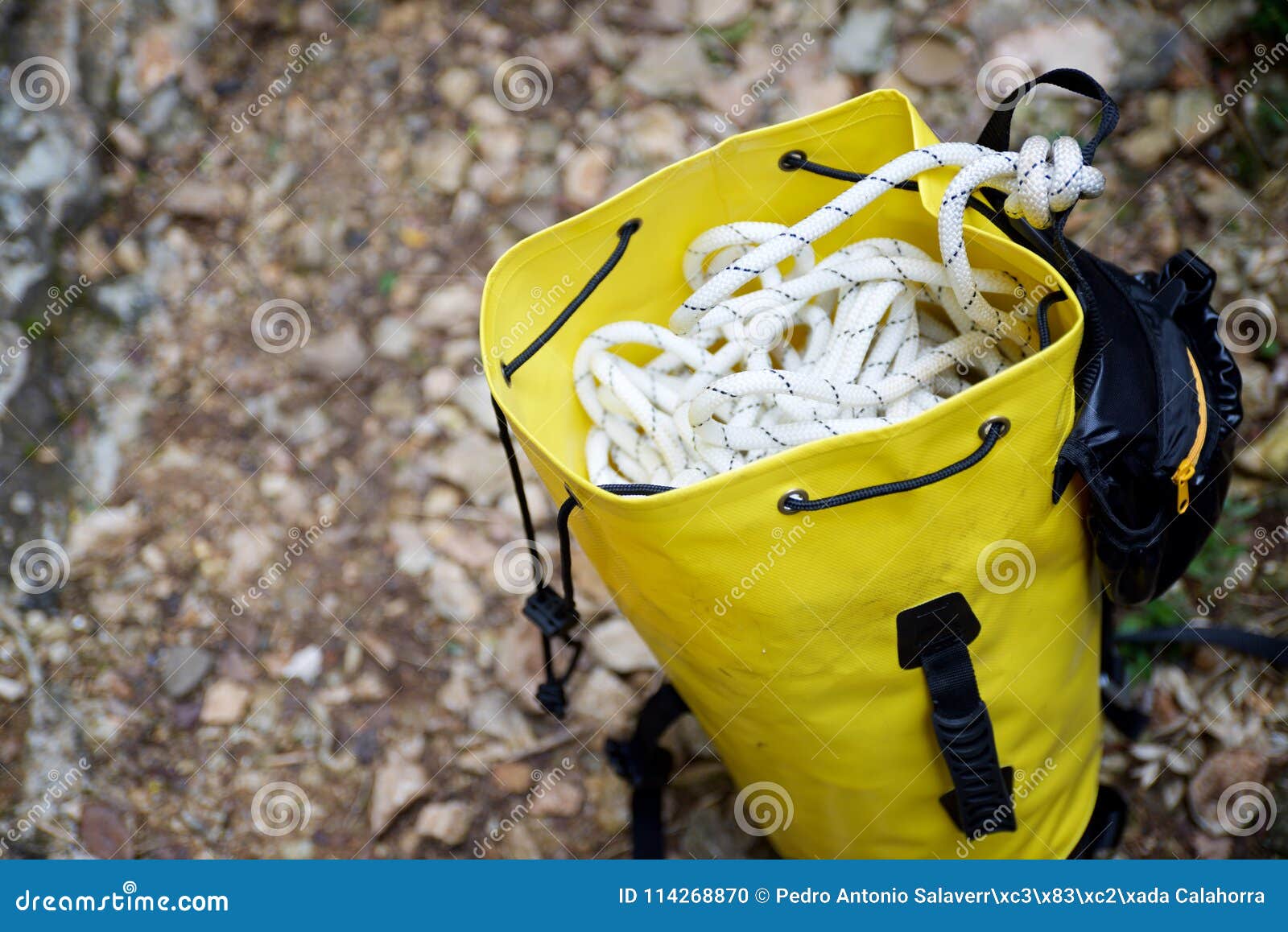 Climbing rope view stock photo. Image of mountaineering - 114268870
