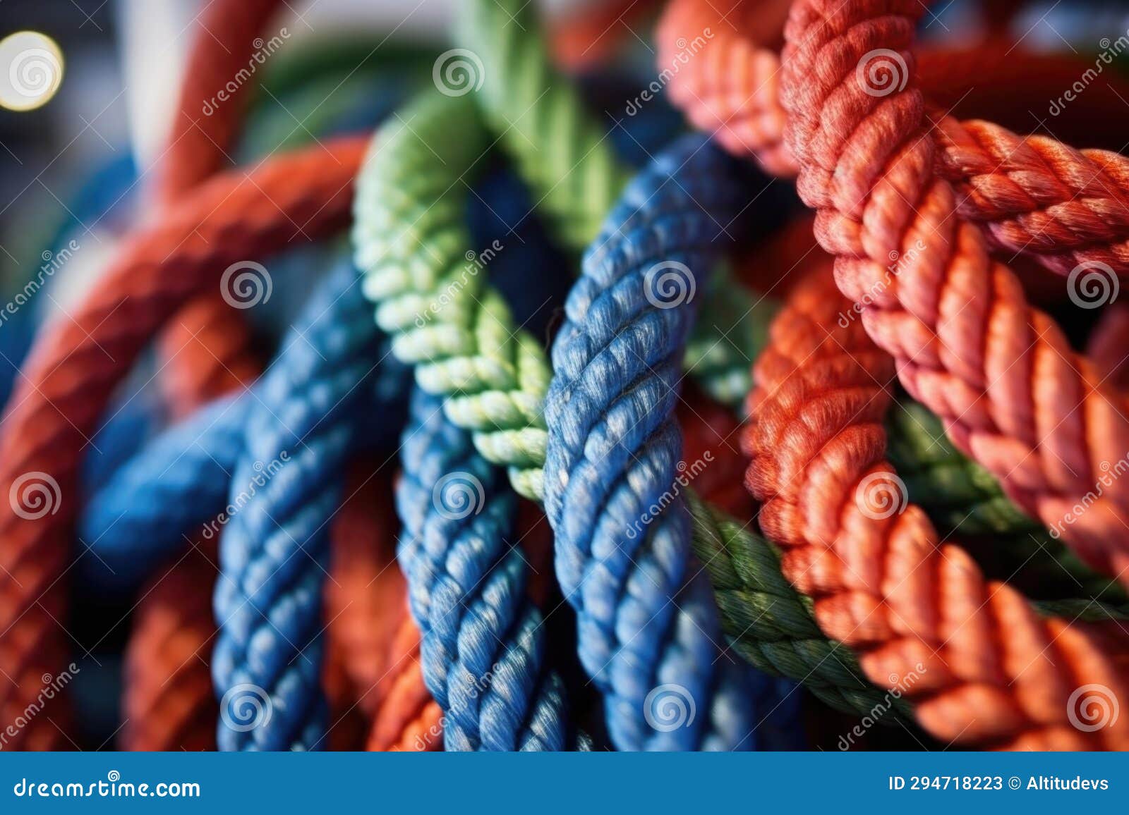 Climbing Ropes Coiling Process Captured in Close-up Mode Stock Image ...