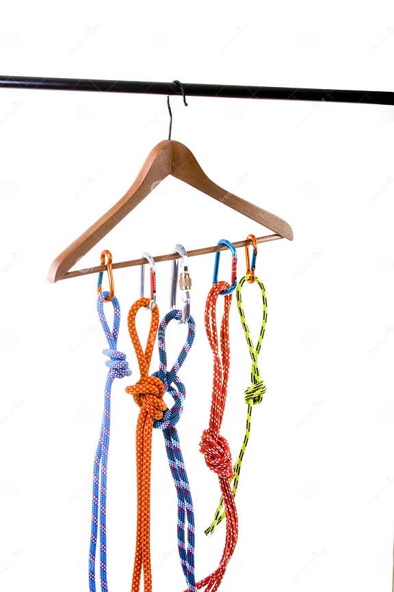 Climbing ropes on hanger stock image. Image of hanger - 12906821