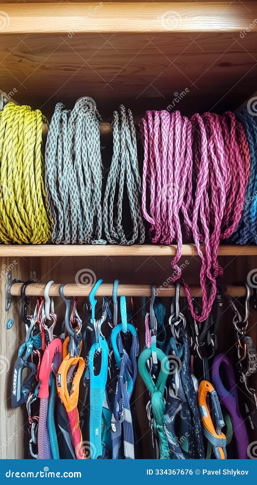 Climbing Ropes are Stored in the Closet Stock Photo - Image of skein ...