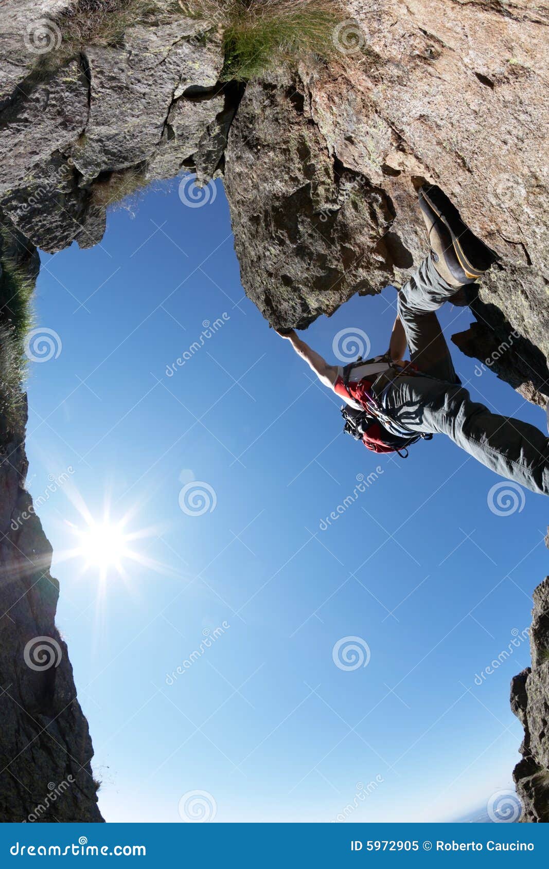 Climbing route stock image. Image of adventure, male, climber - 5972905