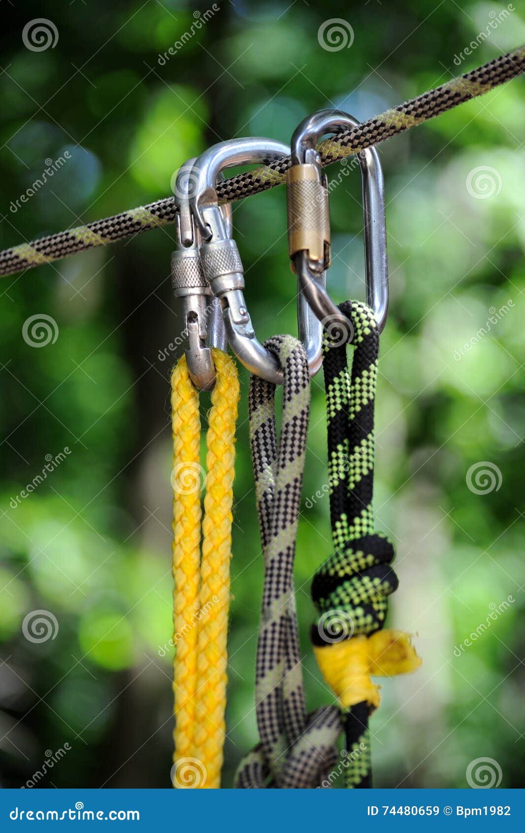 Climbing Sports Image of a Carabiner on a Rope Stock Image - Image of ...