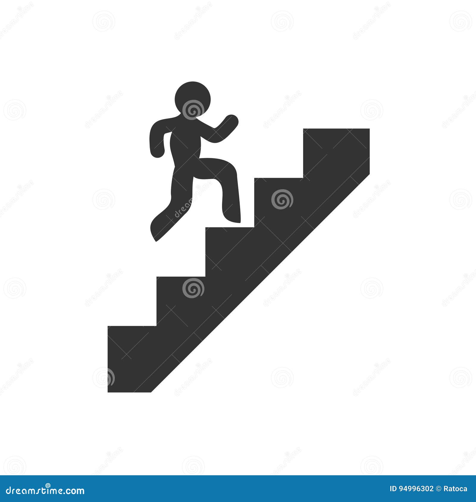 Climbing stairs icon stock vector. Illustration of steps - 94996302
