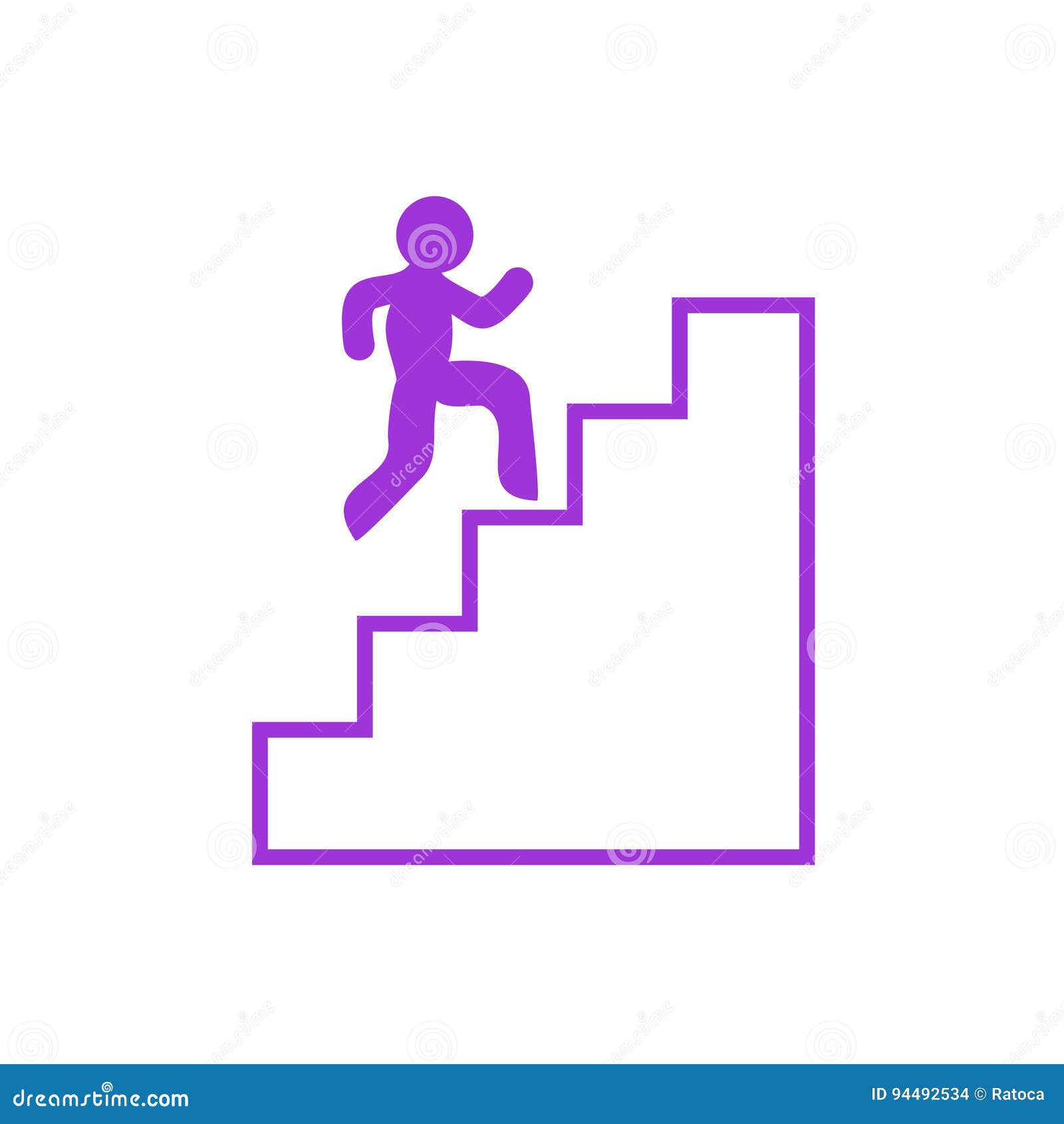 Climbing stairs icon stock vector. Illustration of staircase - 94492534