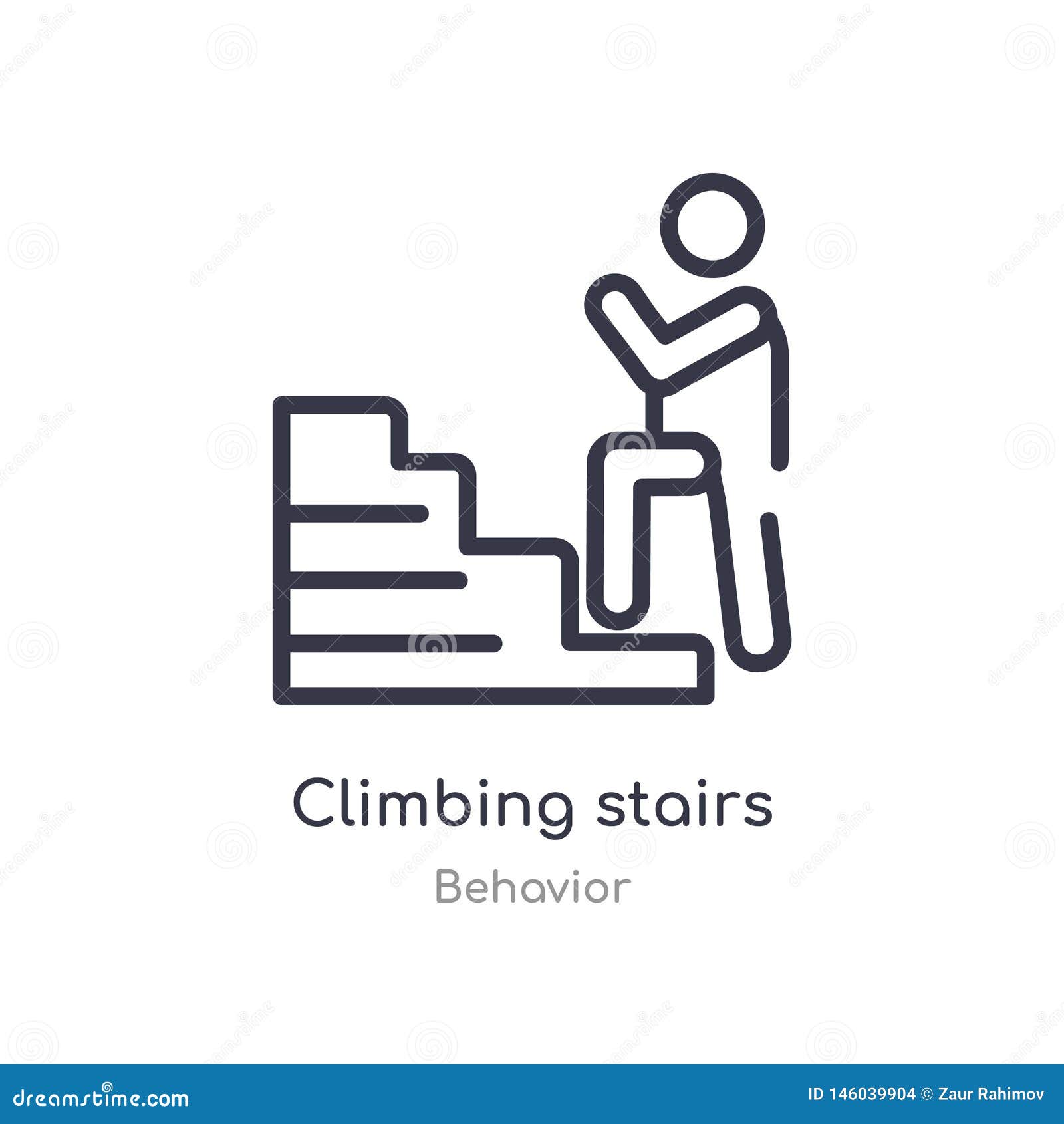 Climbing Stairs Outline Icon. Isolated Line Vector Illustration from ...