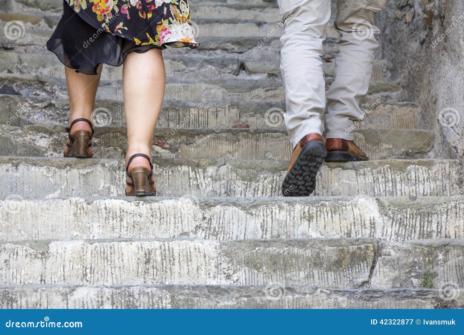 Climbing on stone stairs stock image. Image of outside - 42322877
