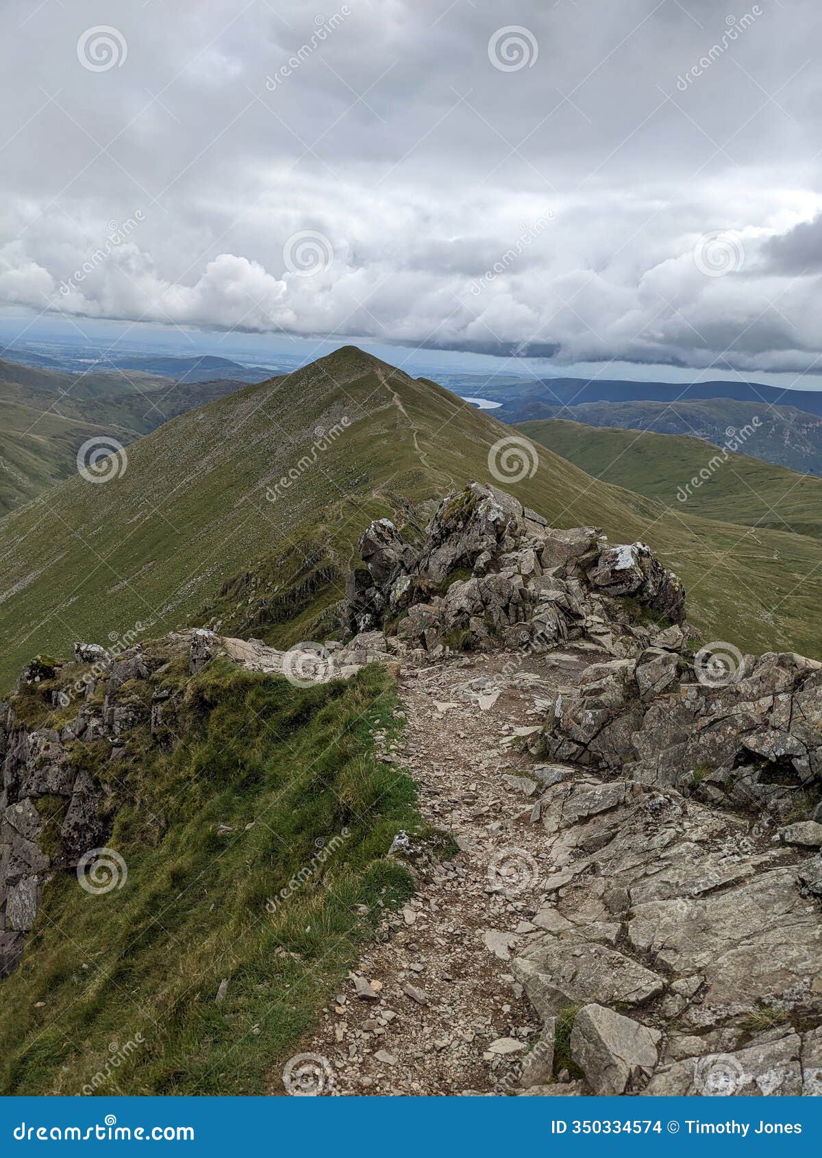 Climbing Striding Edge in the Lake District Stock Photo - Image of edge ...