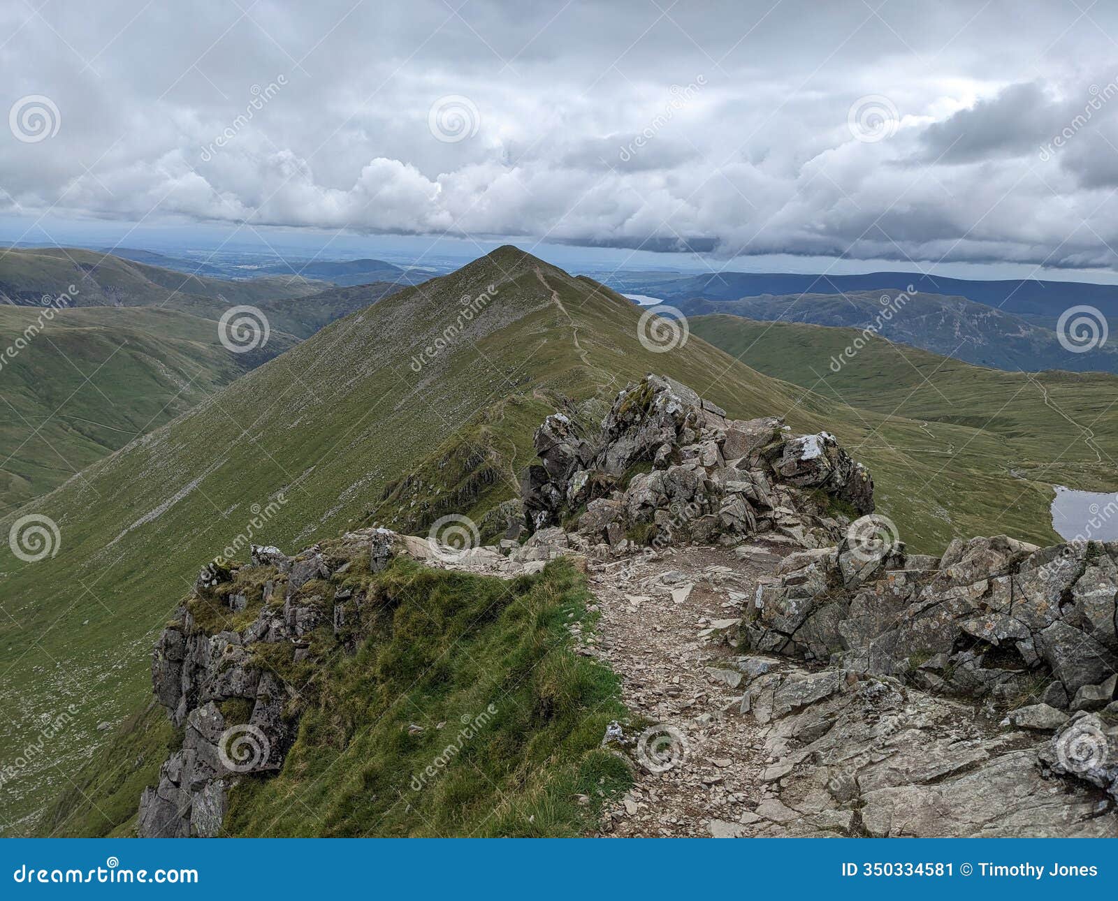 Climbing Striding Edge in the Lake District Stock Image - Image of ...