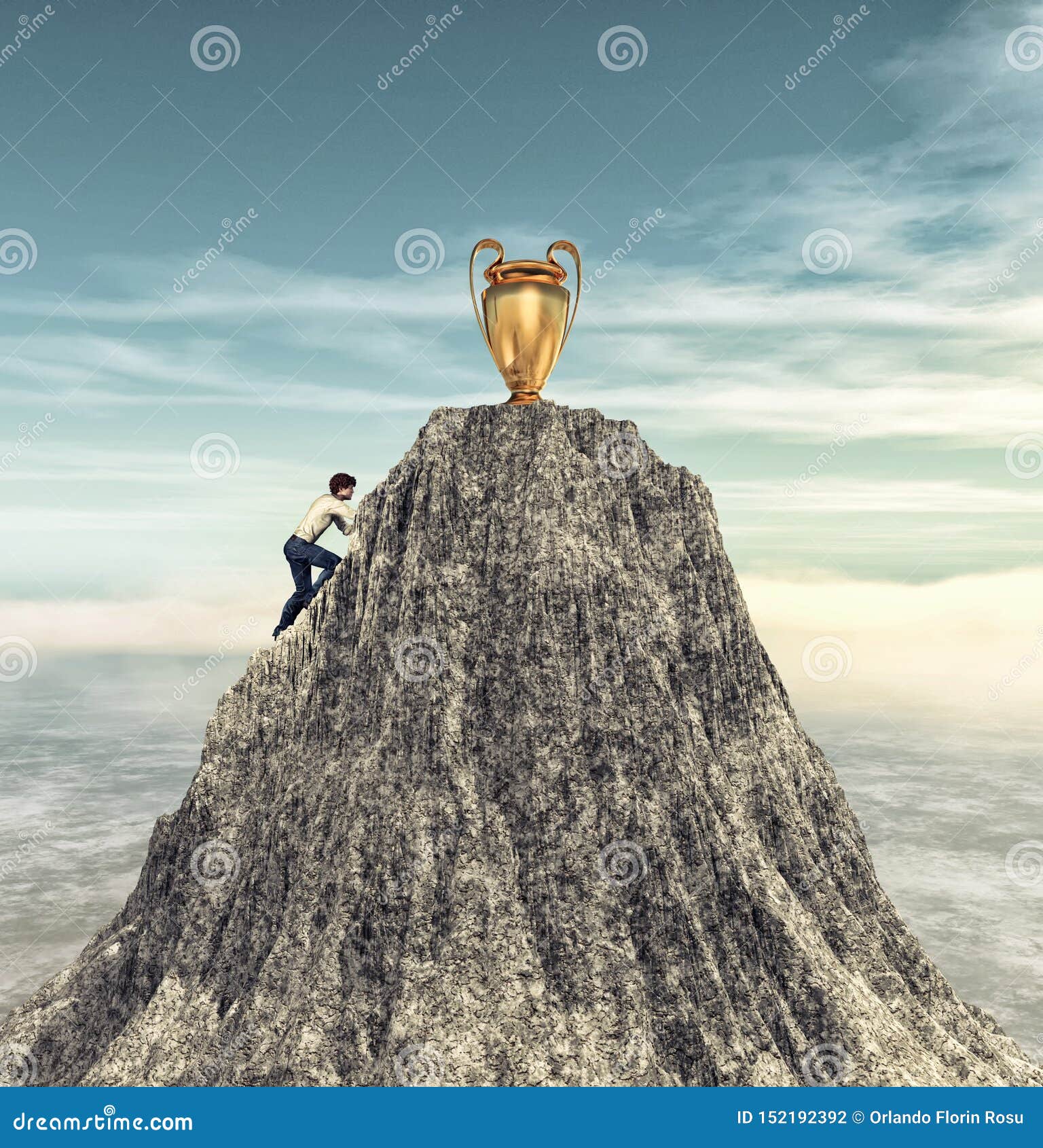 Climbing to the cup stock illustration. Illustration of high - 152192392