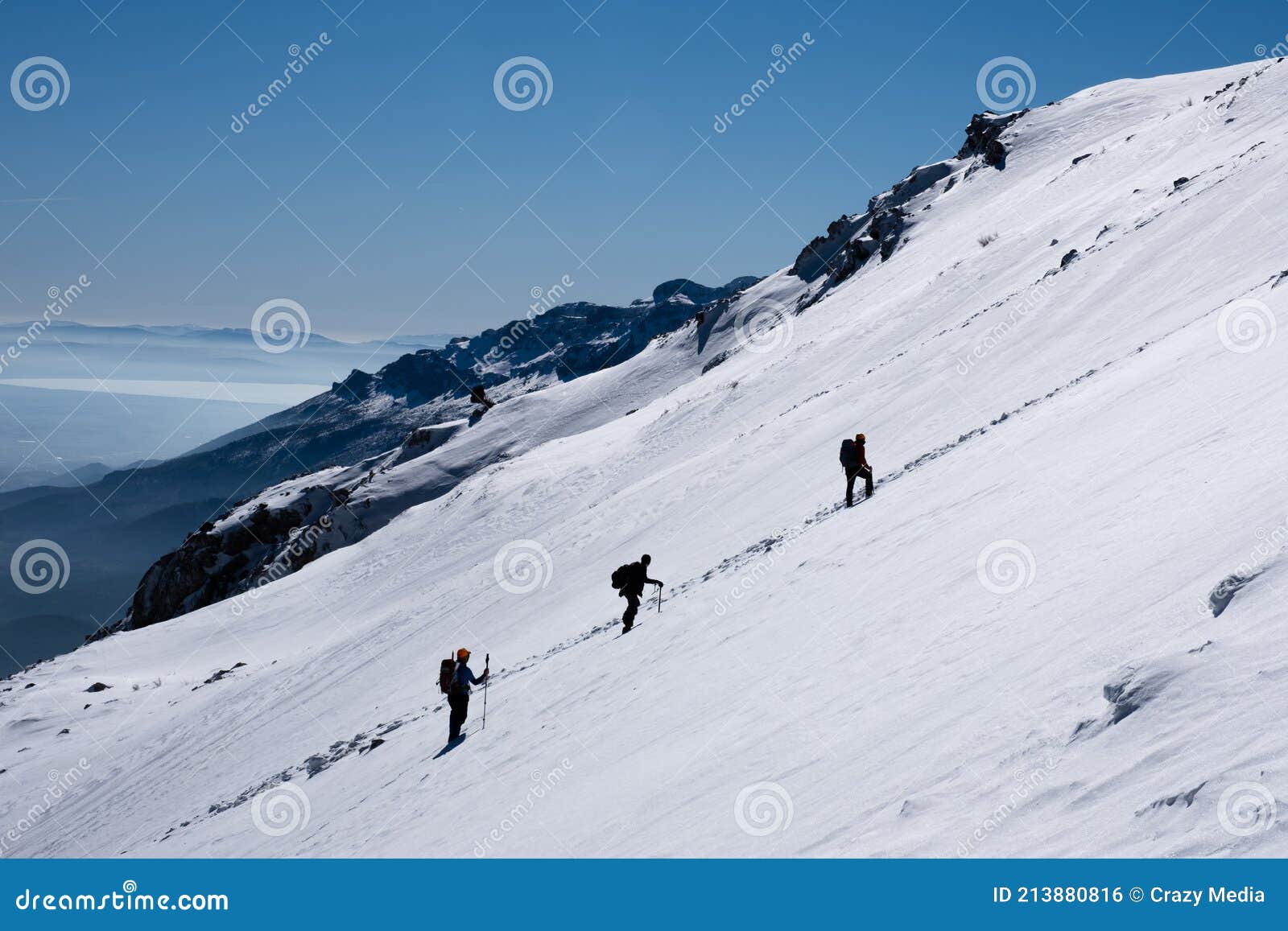 Climbing To the Top with Views in the Magnificent Lofty Mountains Stock Photo - Image of snow ...