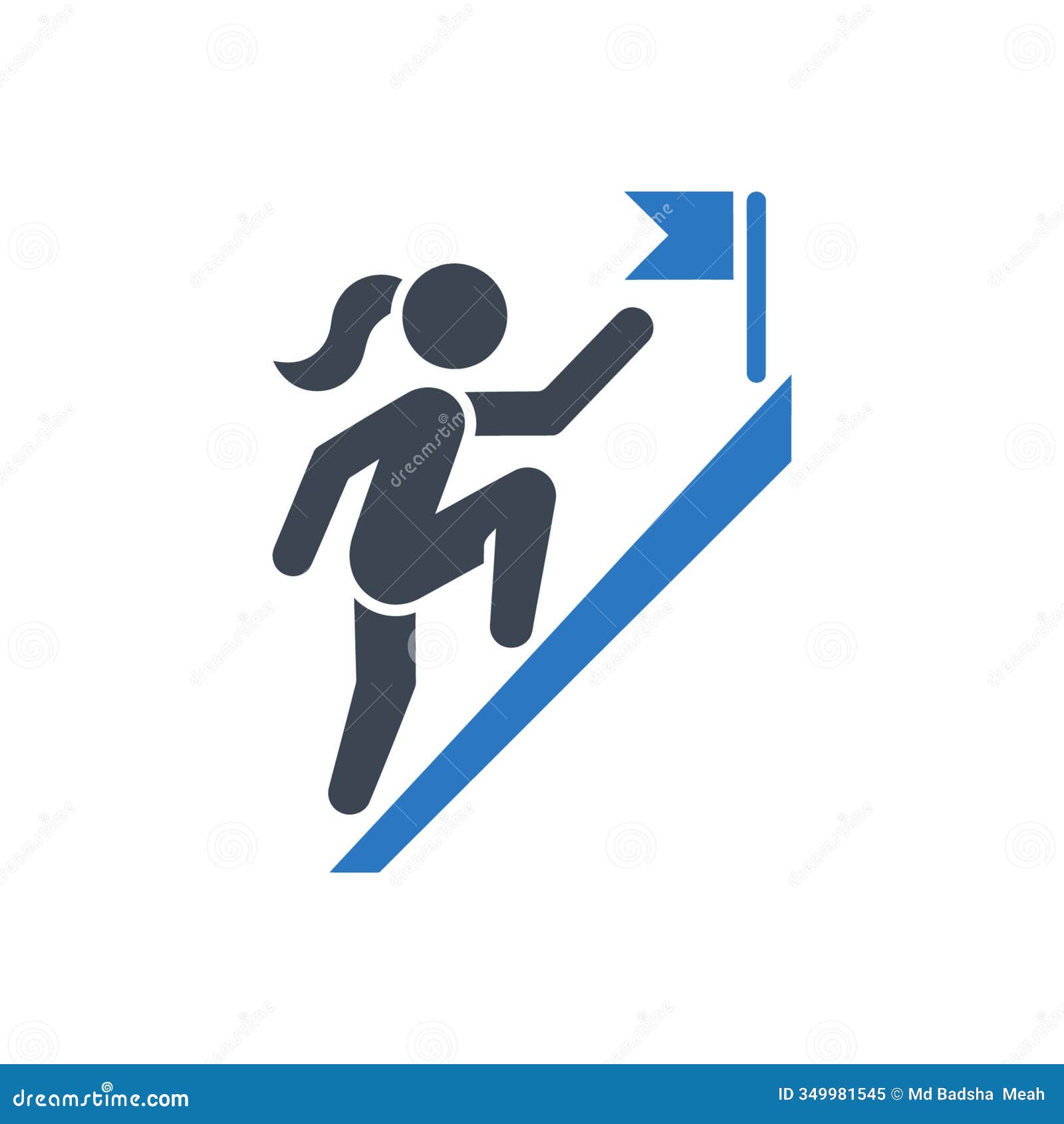 Climbing Toward Goal Icon stock illustration. Illustration of success ...