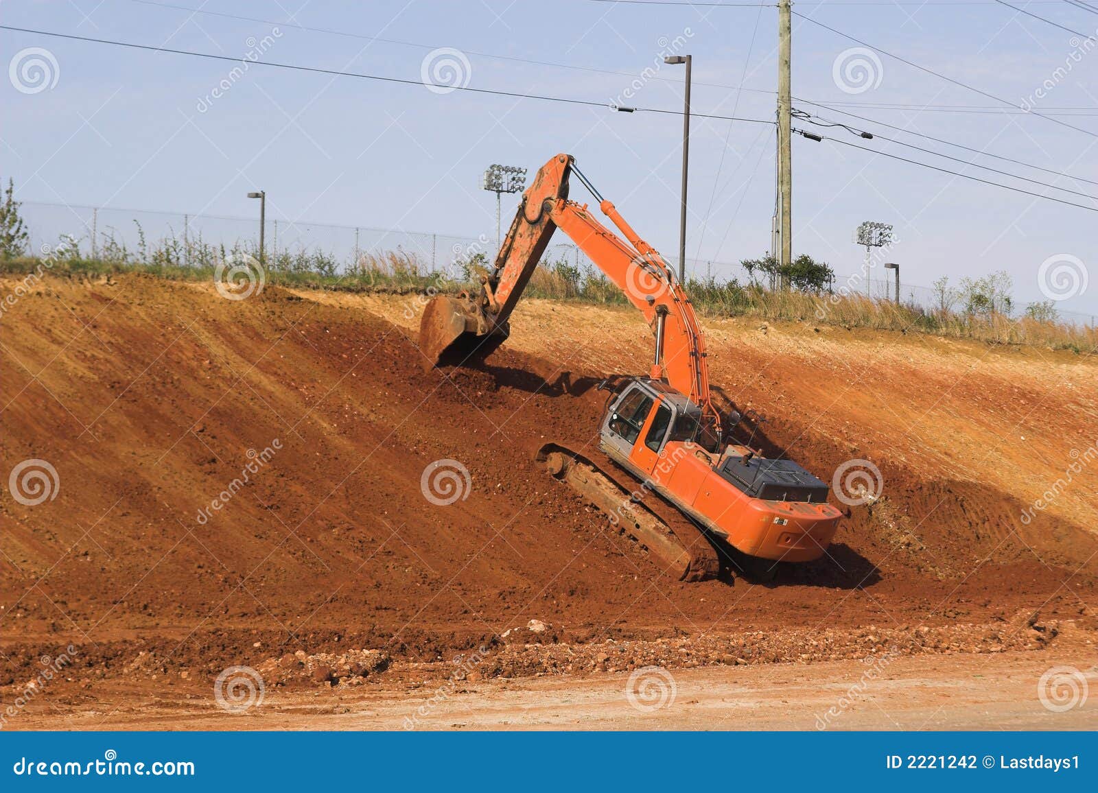 Climbing trackhoe 1 stock photo. Image of dozer, build - 2221242