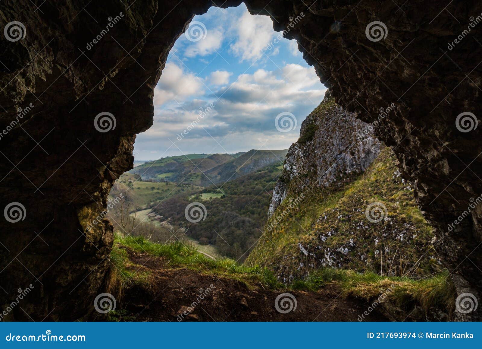Climbing Up in the Mount on the Morning in the Peak District, Thor Cave ...