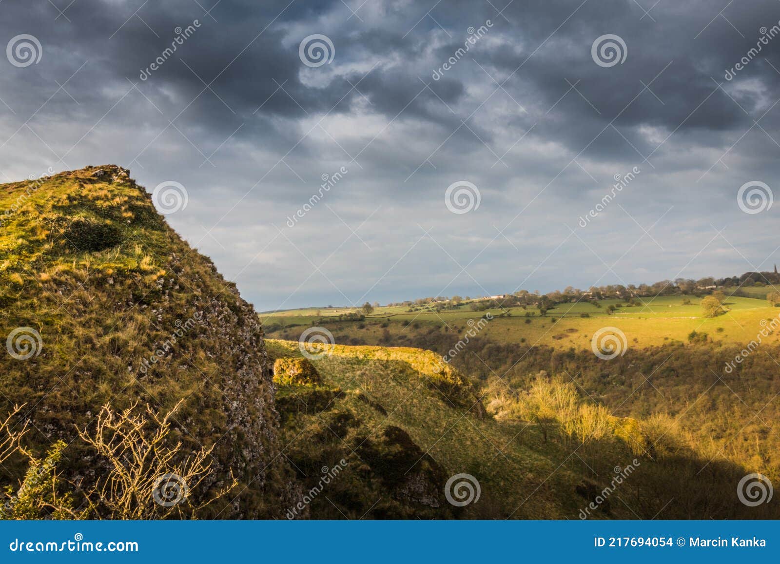 Climbing Up in the Mount on the Morning in the Peak District, Thor Cave ...