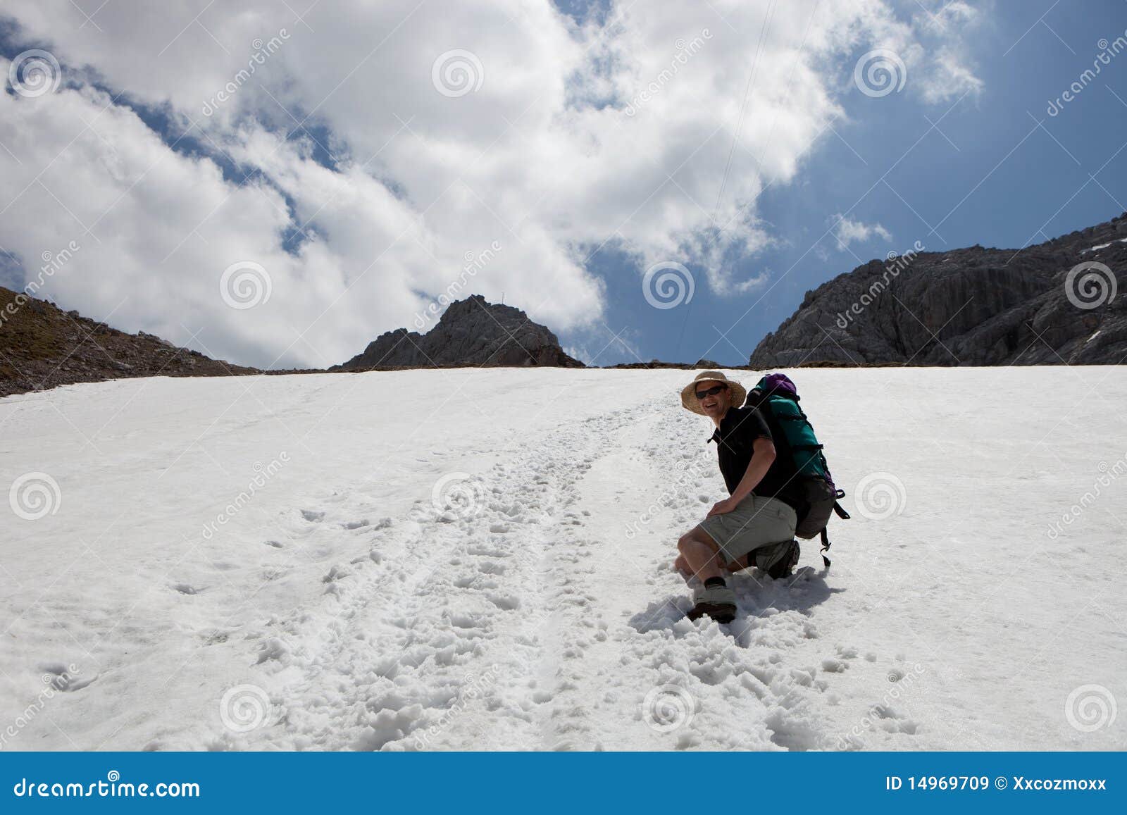 Climbing up to the top stock image. Image of human, clouds - 14969709
