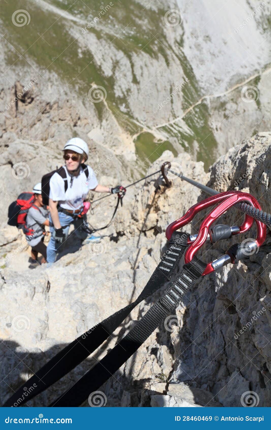 Climbing on Via Ferrata stock image. Image of ferrata - 28460469