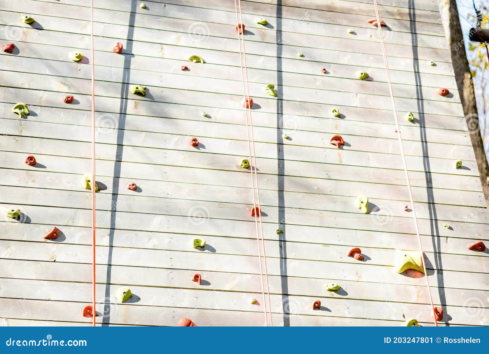 Climbing Wall at Amusement Park Stock Image - Image of climb, grips ...