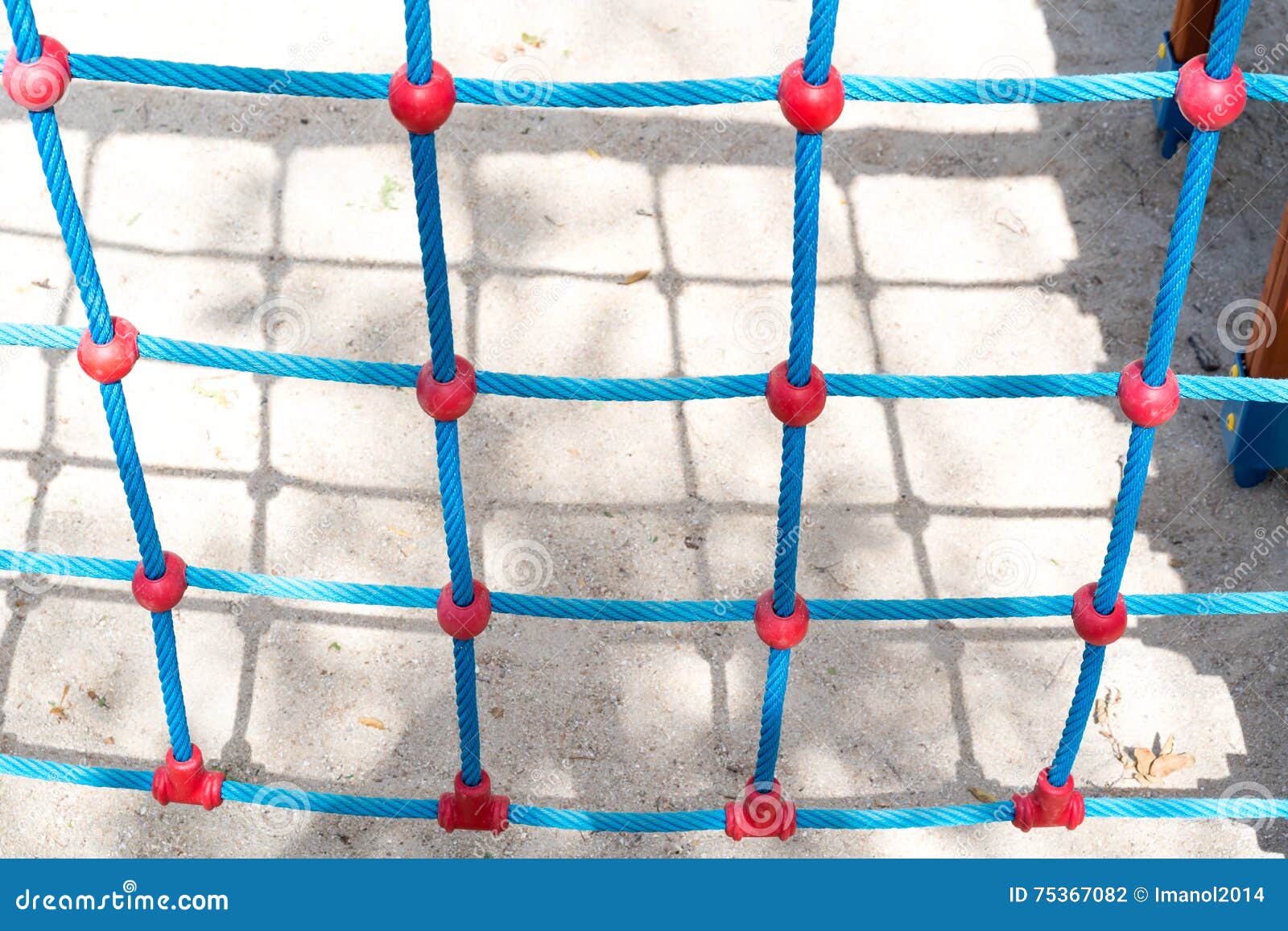 Climbing Wall with Blue Ropes Stock Photo - Image of bright, exercising ...
