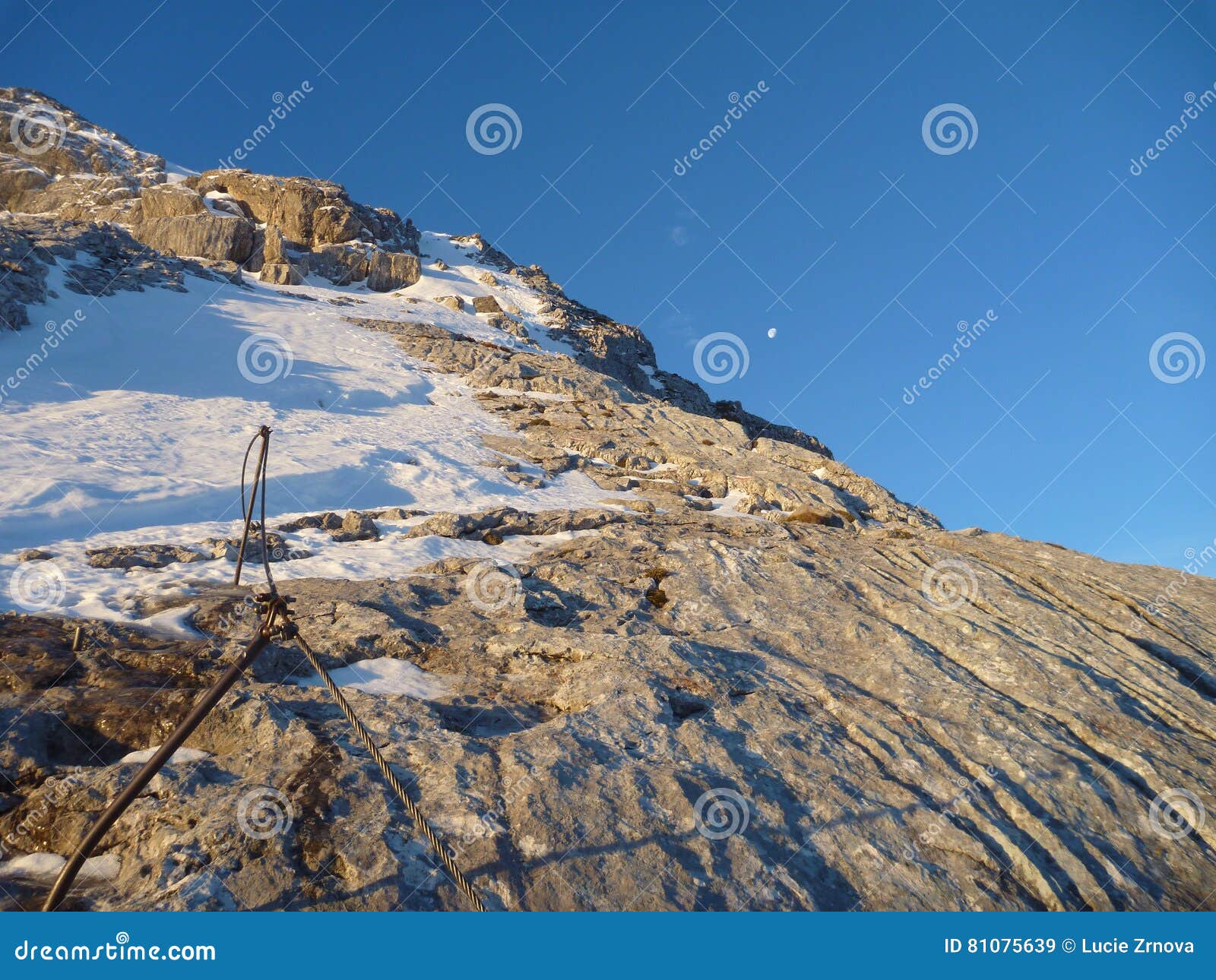 Climbing the Watzmann Mountain in Early Morning Stock Image - Image of ...