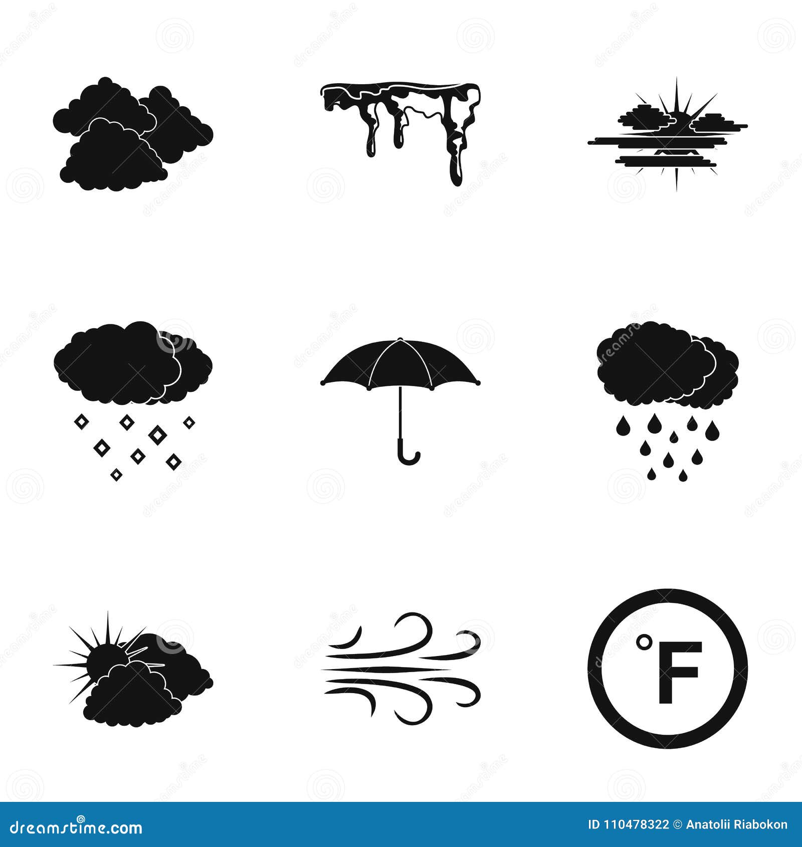 Clime Icons Set, Simple Style Stock Vector - Illustration of climate ...