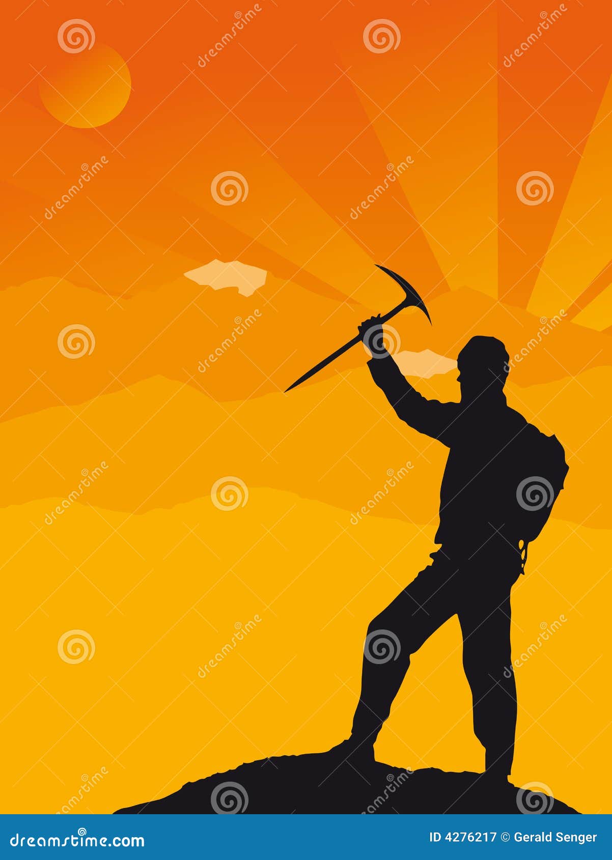 Climper En Una Colina En Las Montan@as Ilustración del Vector ...