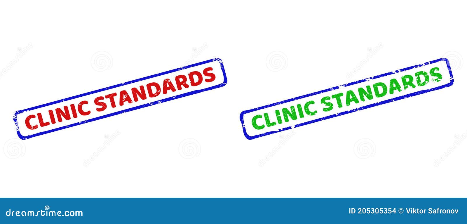 Clinic Standards Bicolor Rough Rectangle Stamp Seals With Corroded
