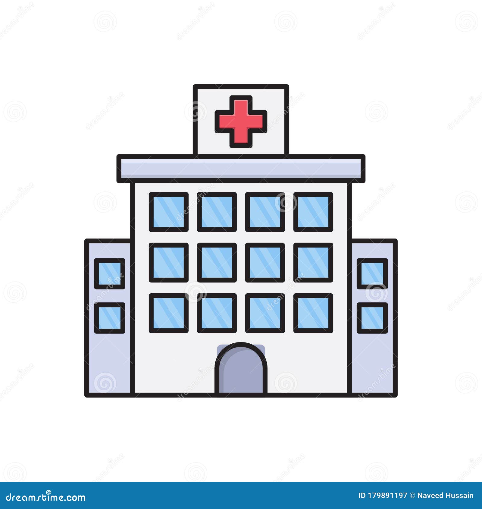 Clinic Vector Flat Color Icon Editorial Photography - Illustration of ...