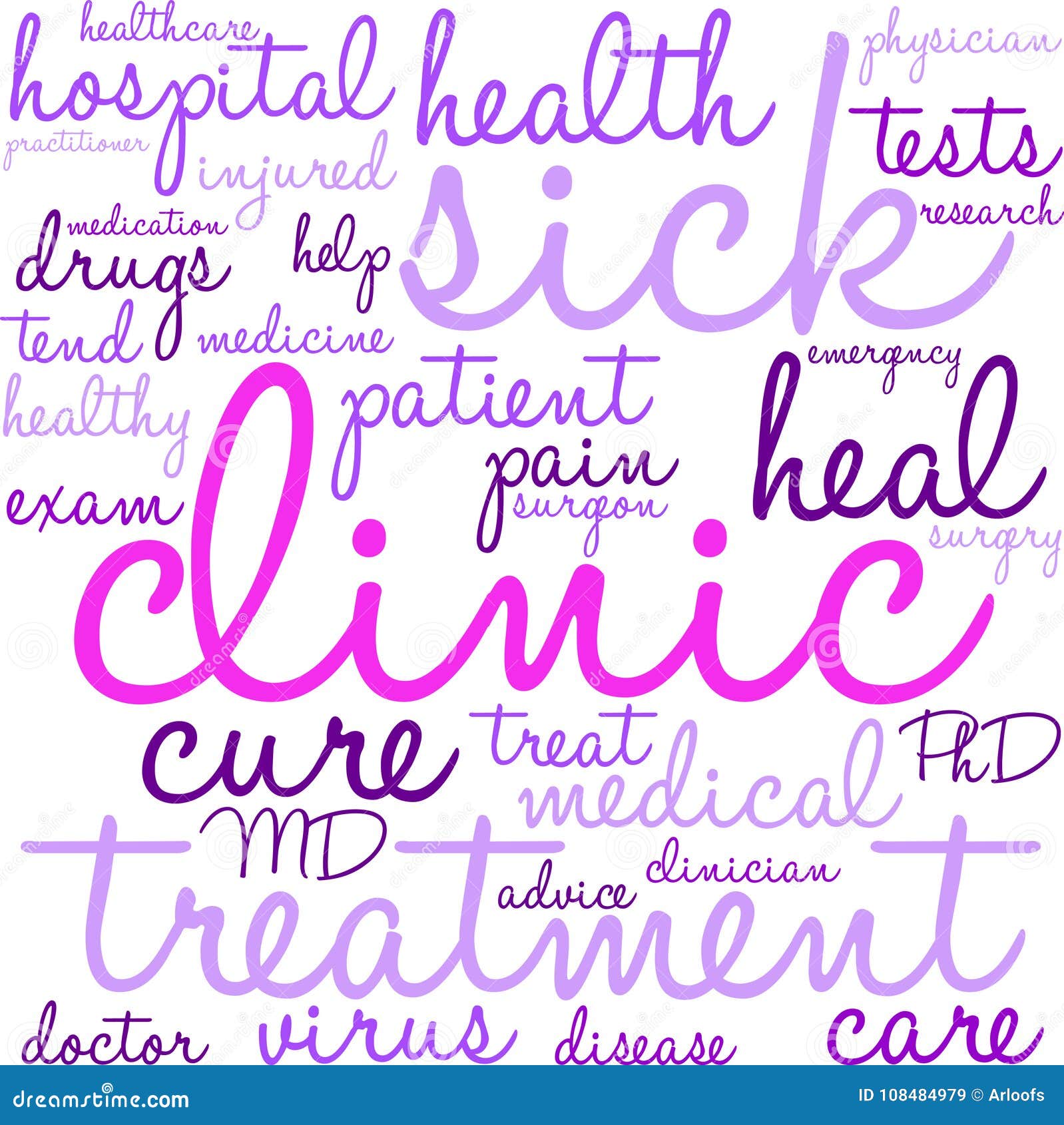 Clinic Word Cloud stock vector. Illustration of care - 108484979