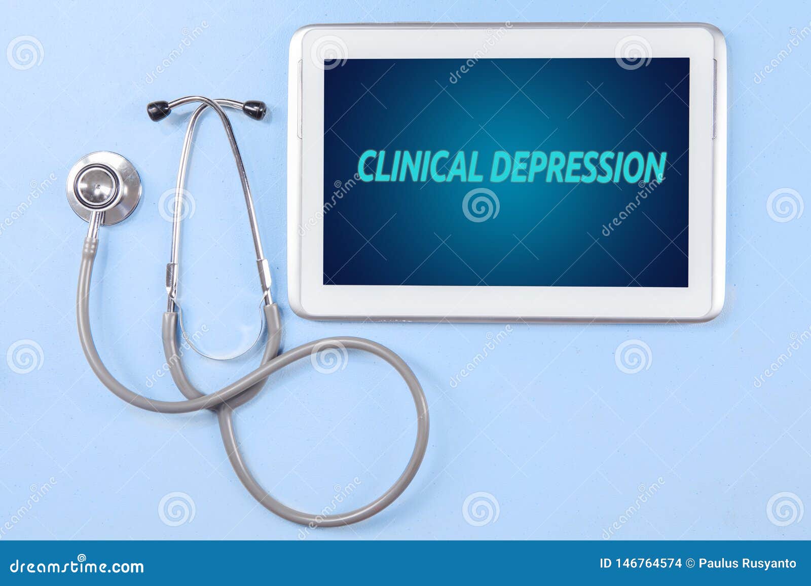 Clinical Depression Text on the Tablet Screen Stock Photo - Image of ...