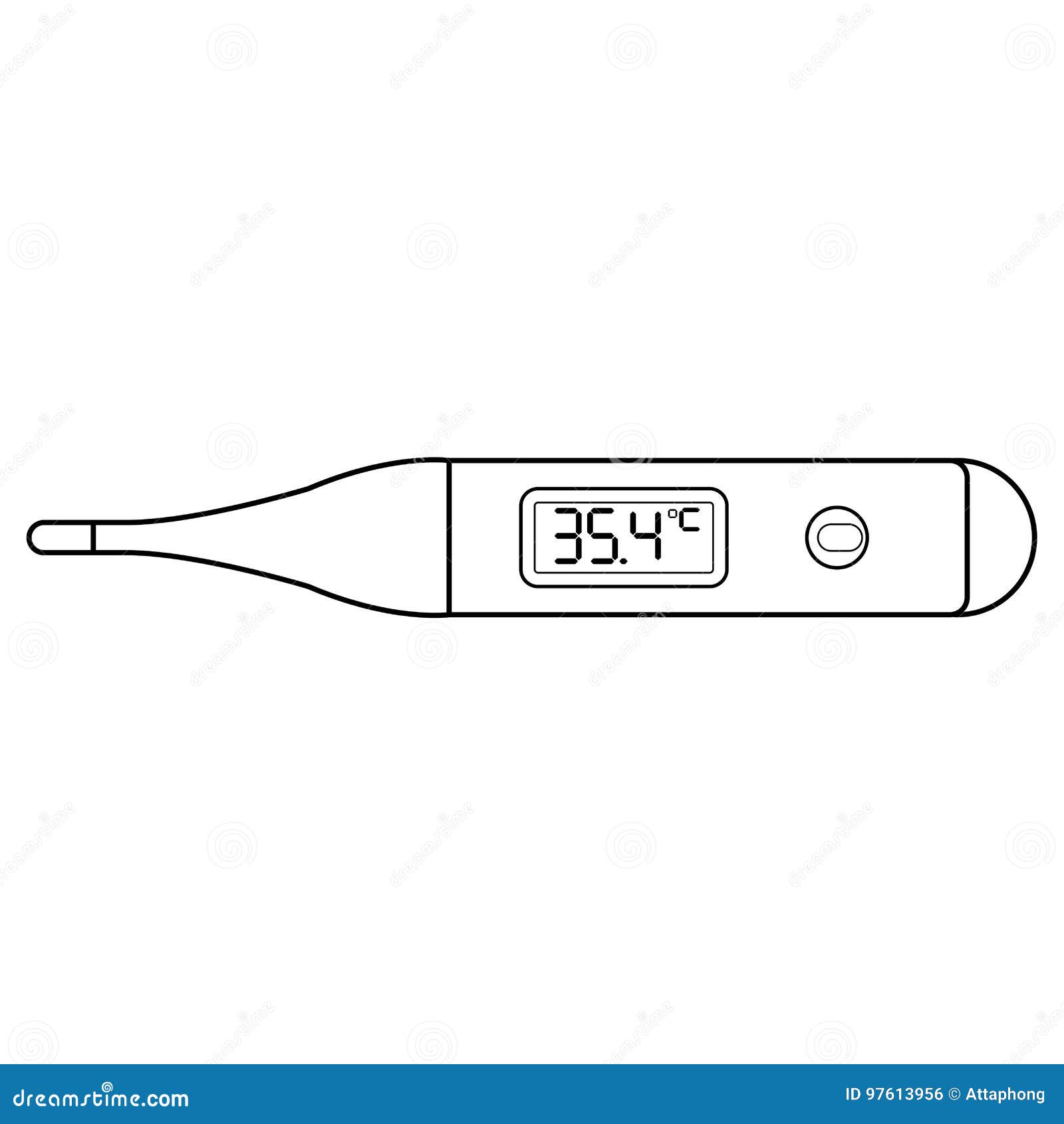 Clinical Digital Thermometer Vector Stock Vector - Illustration of ...