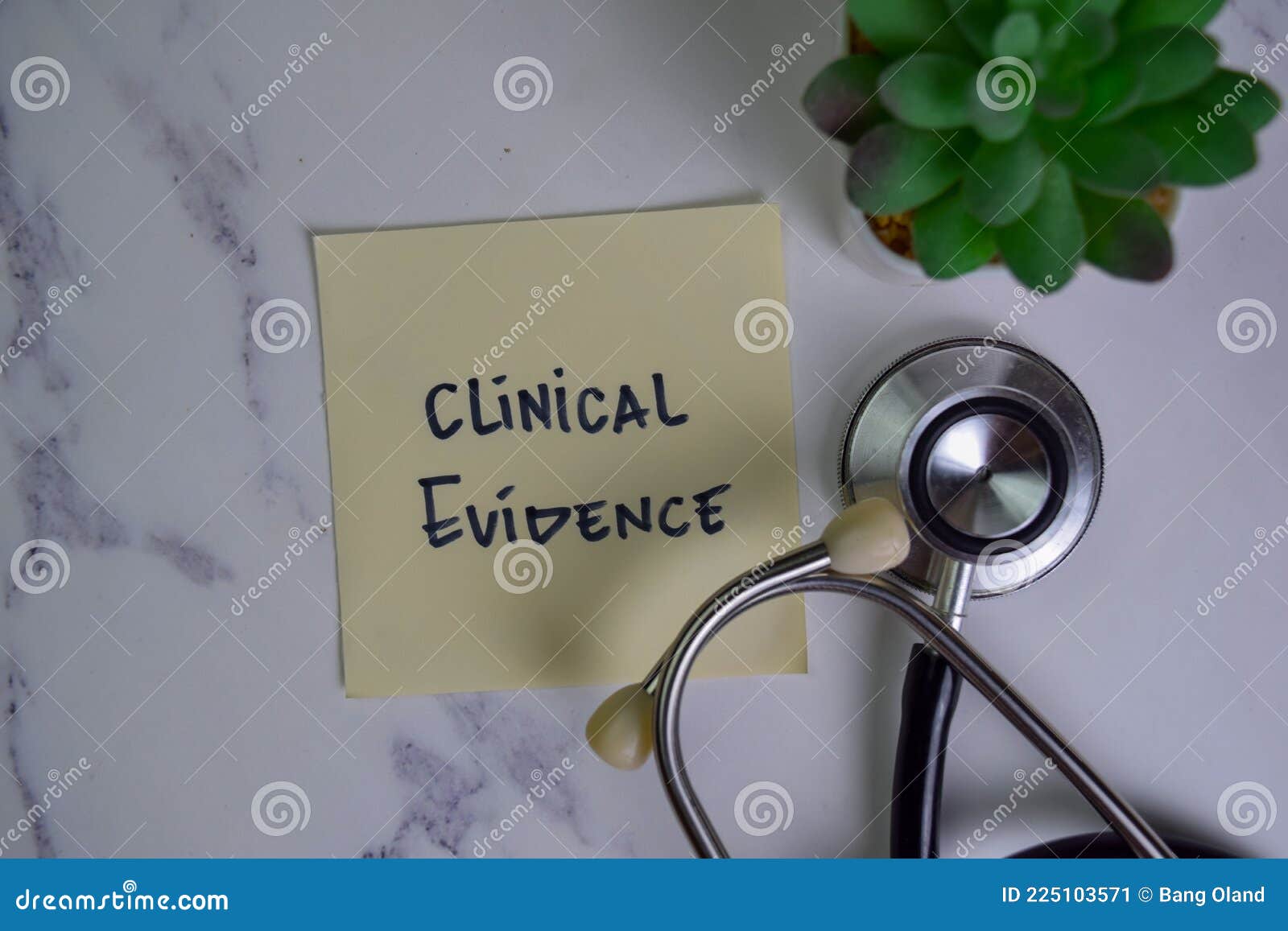 Clinical Evidence Write on Sticky Notes Isolated on Wooden Table Stock ...