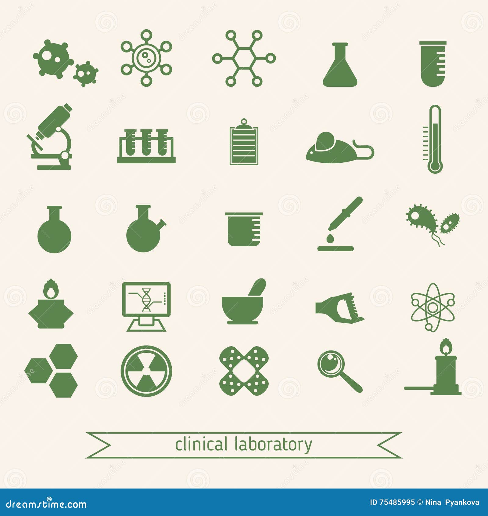 Clinical Laboratory Icons Set Stock Vector - Illustration of health ...
