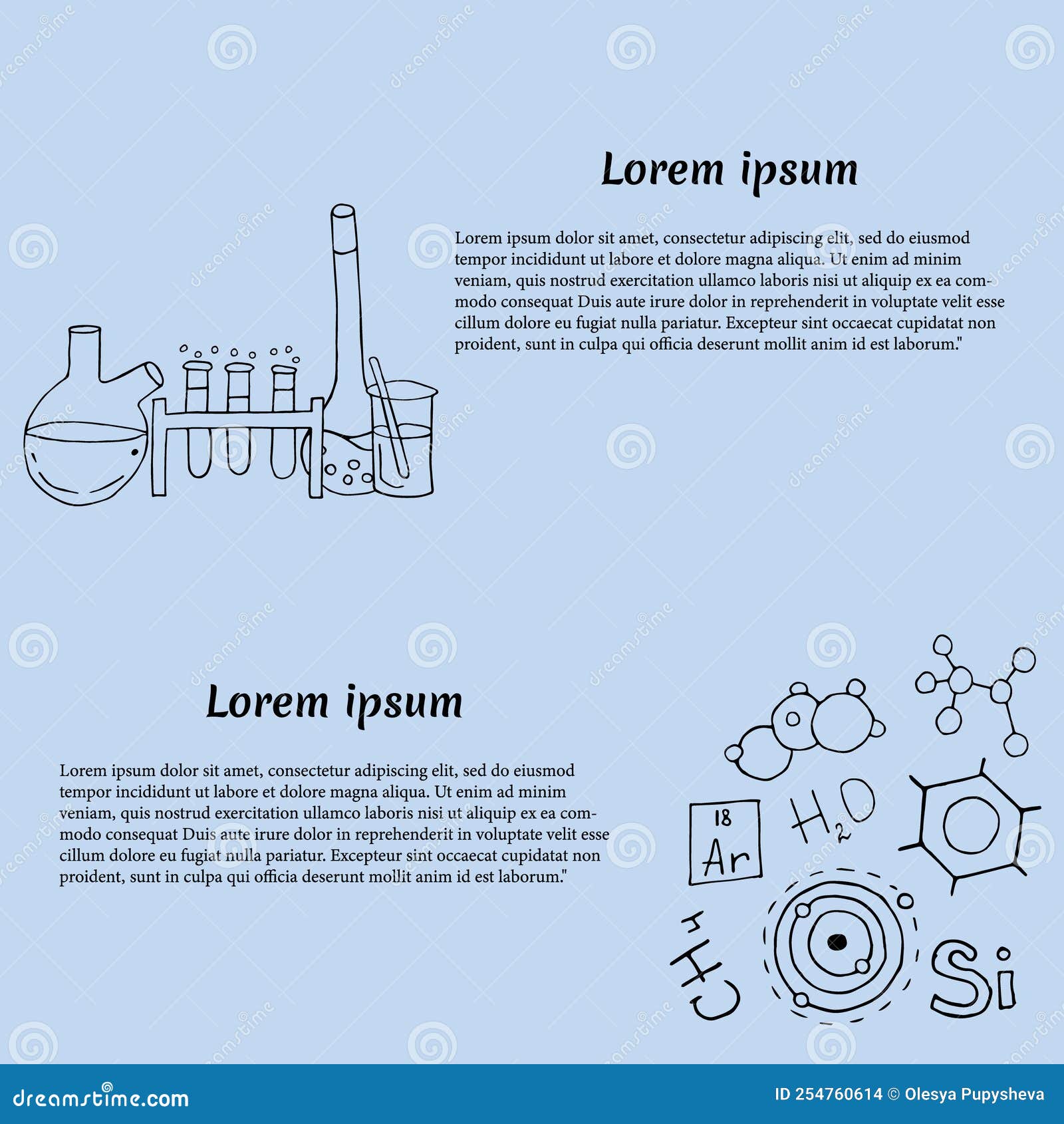 Clinical Laboratory Sciences Doodle Drawing Banner. Stock Vector ...