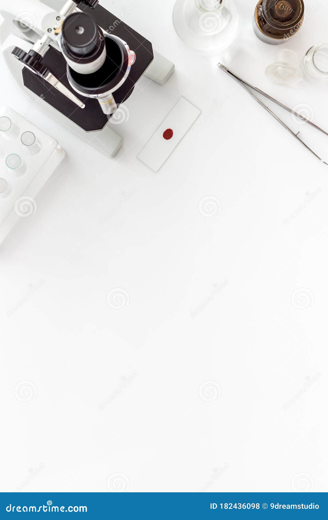 Clinical Science Research with Microscope. Laboratory Equipment on ...