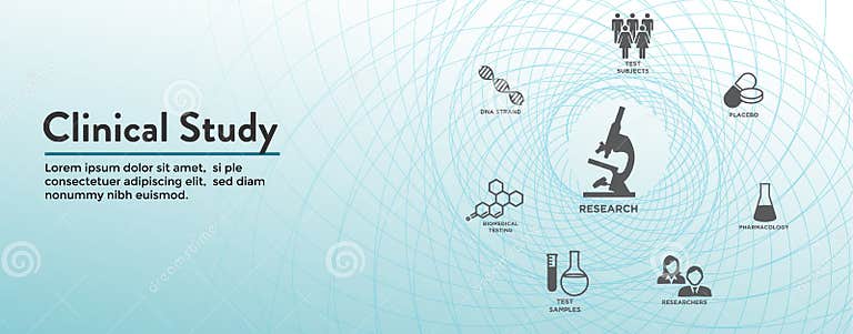 Clinical Study Web Header Banner & Icon Set Stock Vector - Illustration ...