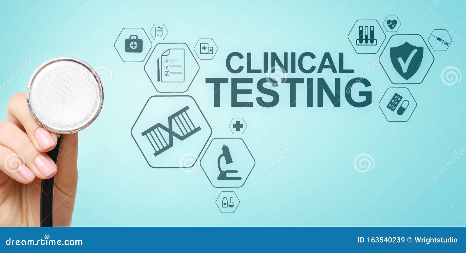 Clinical Testing Research, Pharmacy and Medicine Concept on Screen ...