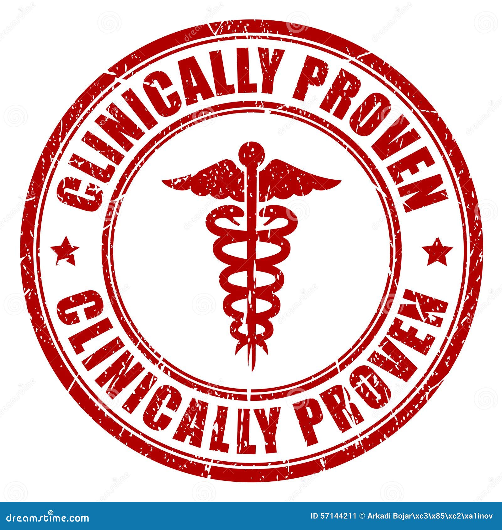 Clinically Proven Stamp. Wooden Round Stamper And Stamp With Text ...